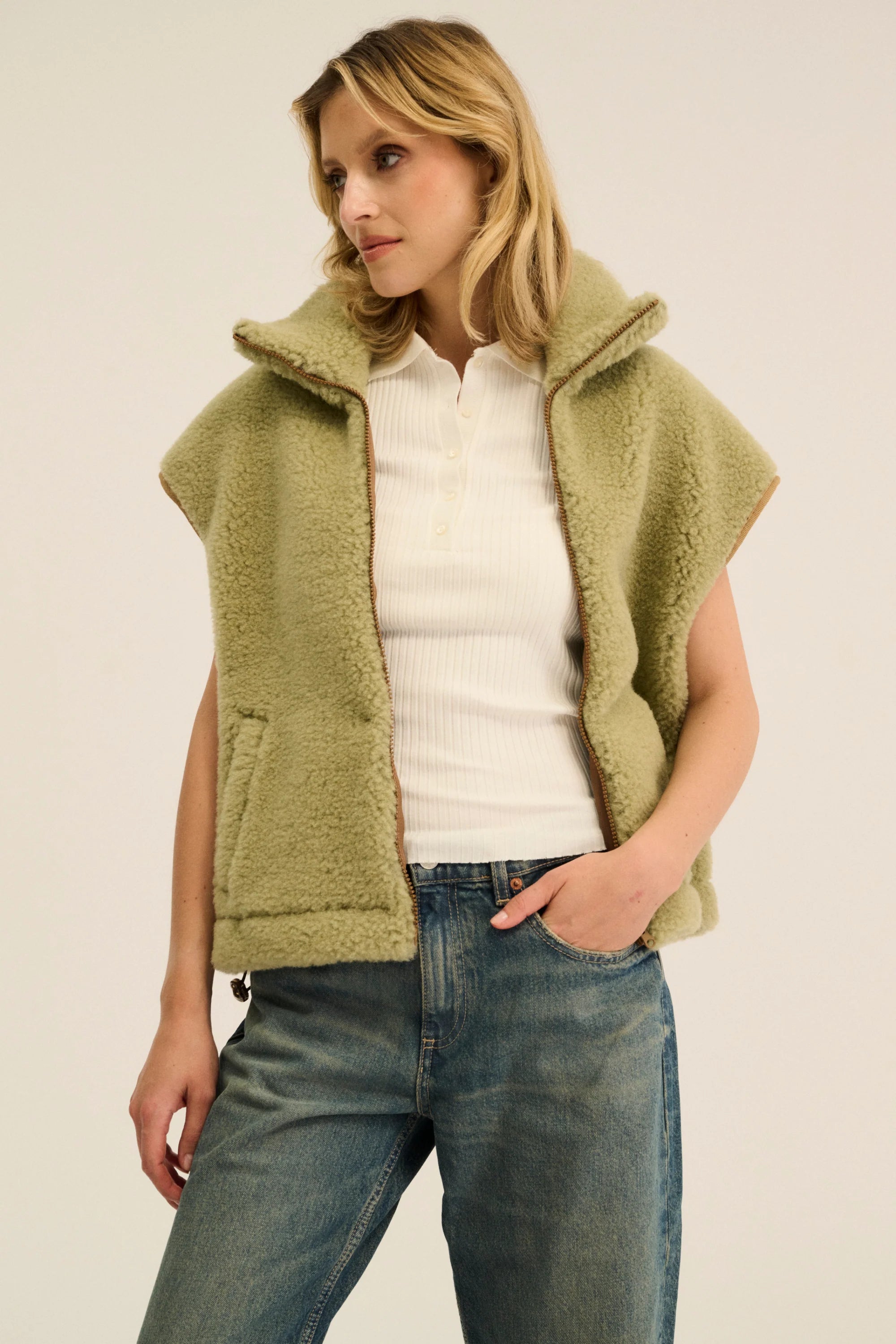 Alwero Vest Isla - Pistachio